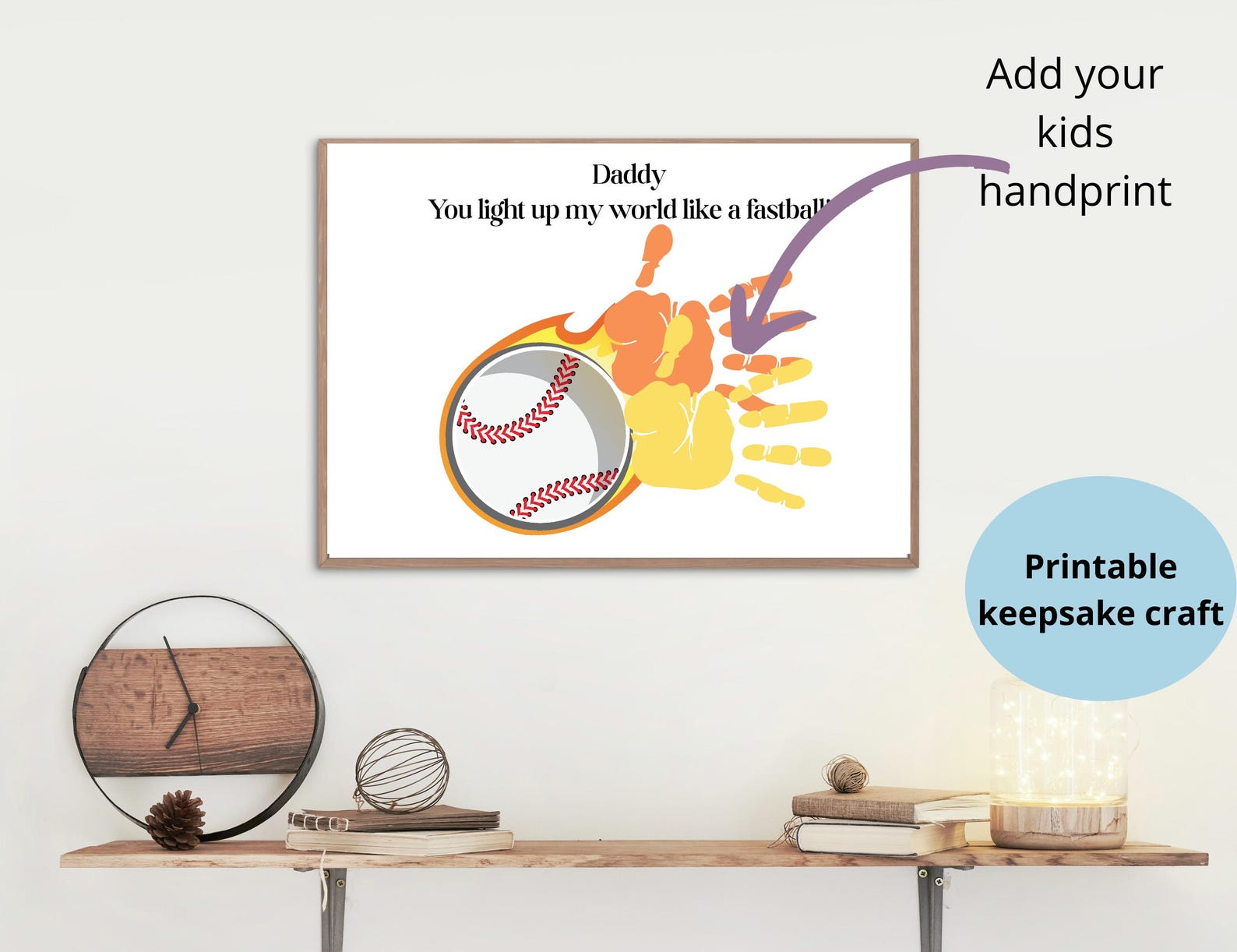Baseball Handprint Craft, Fastball Baseball Gift, Father's Day ...