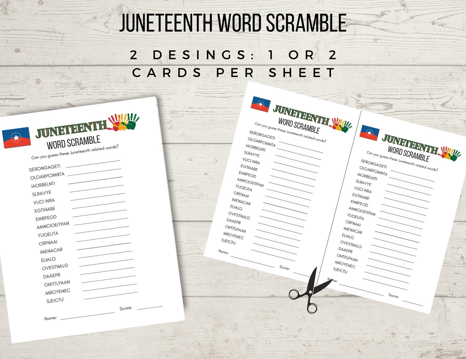 Juneteenth Word Scramble Game Printable, Party or School Emancipation ...