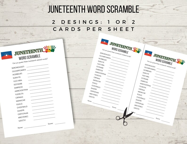 Juneteenth Word Scramble Game Printable, Party or School Emancipation ...