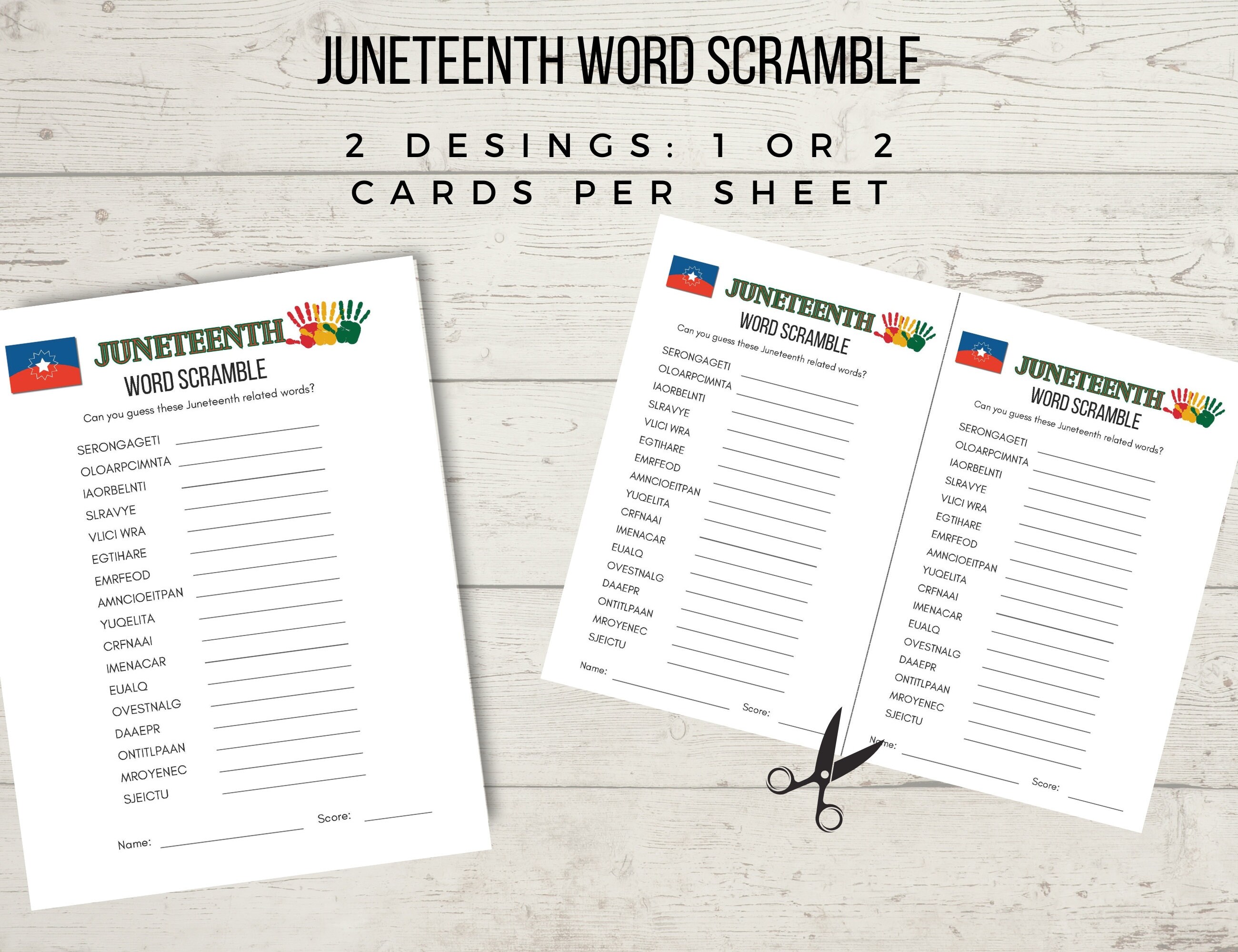 Juneteenth Word Scramble Game Printable, Party or School Emancipation ...