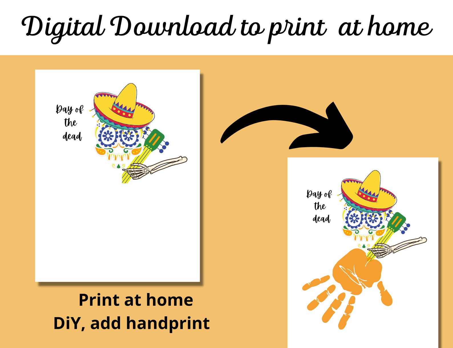 Dia De Los Muertos Handprint Craft Printable Keepsake, Day of the Dead ...