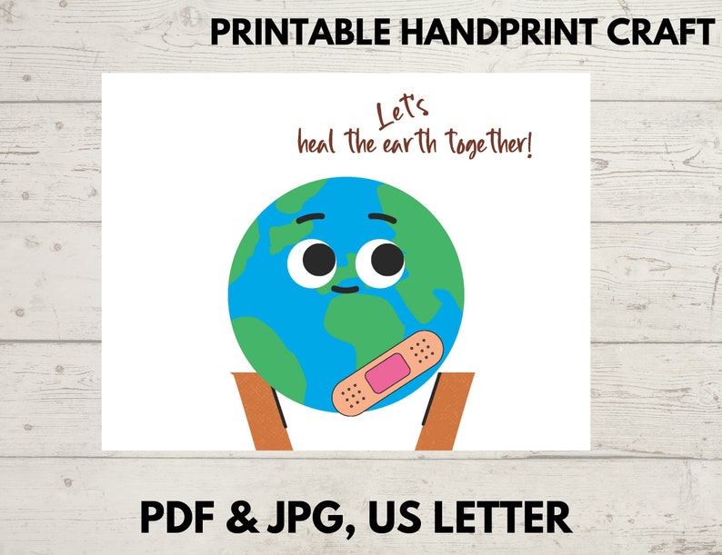 Earth Day Handprint Art, Lets Heal the Earth Together , Preschool ...