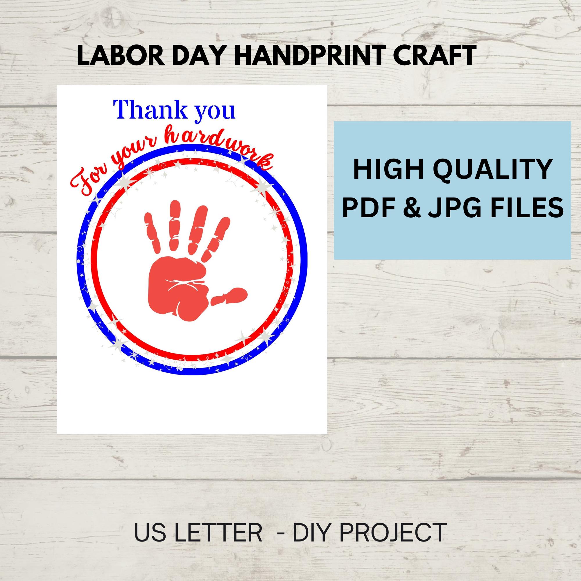Labor Day Craft, Handprint Craft, Workers Day Thank You Printable ...