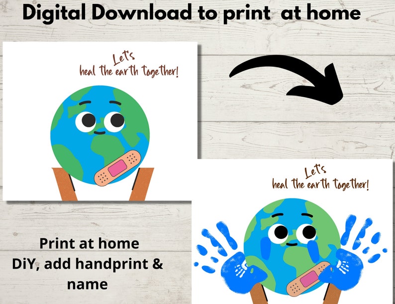 Earth Day Handprint Art, Lets Heal the Earth Together , Preschool ...