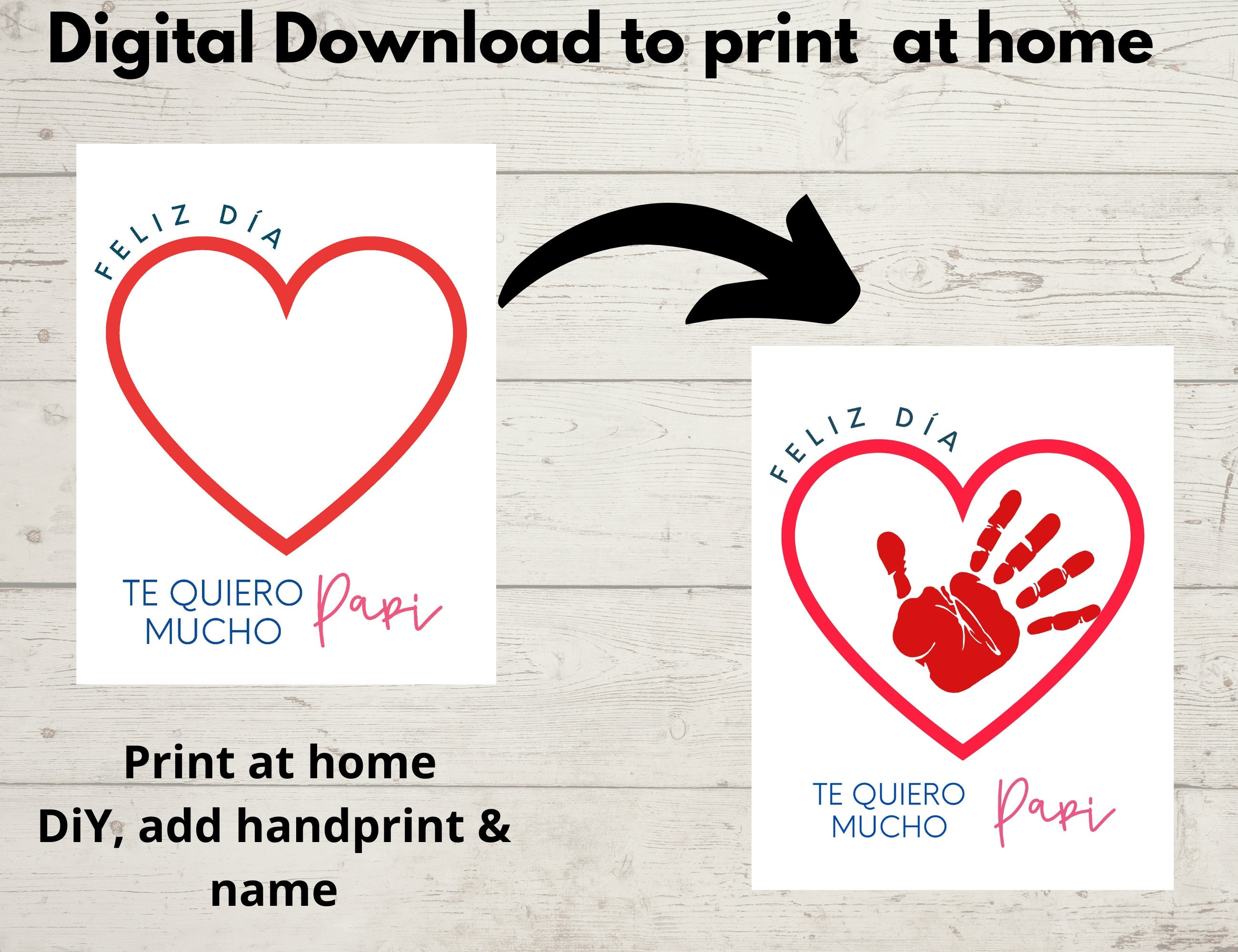 Fathers Day Handprint Art, Gift for Dad in Spanish, Super Hero ...