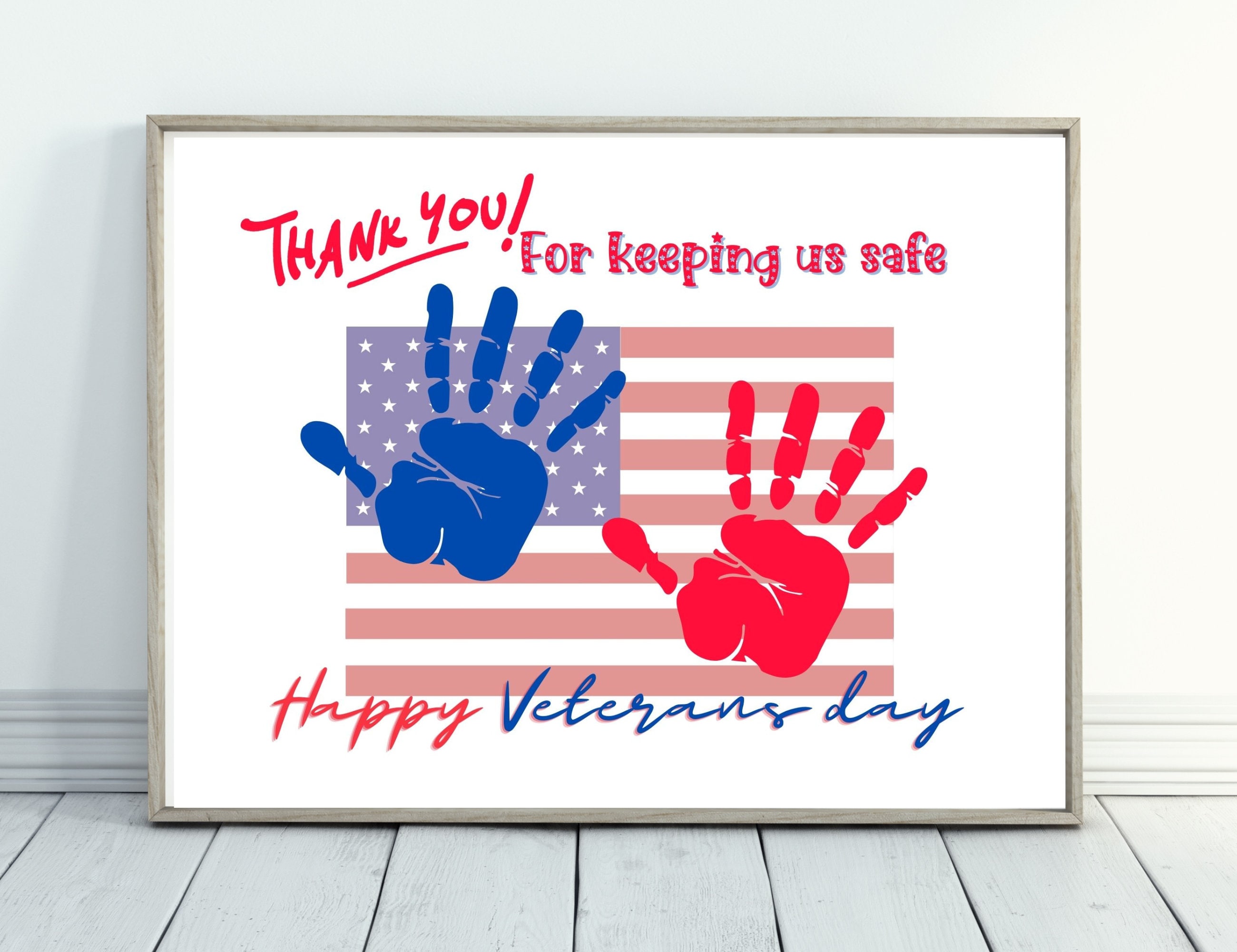 Veterans Day Handprint Art, Thank You Veteran Handprint Craft, Veterans ...