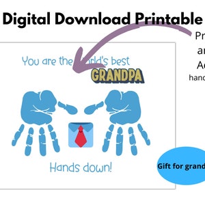 Grandparents Day Handprint Grandpa Handprint Craft Gift, Grandfather ...