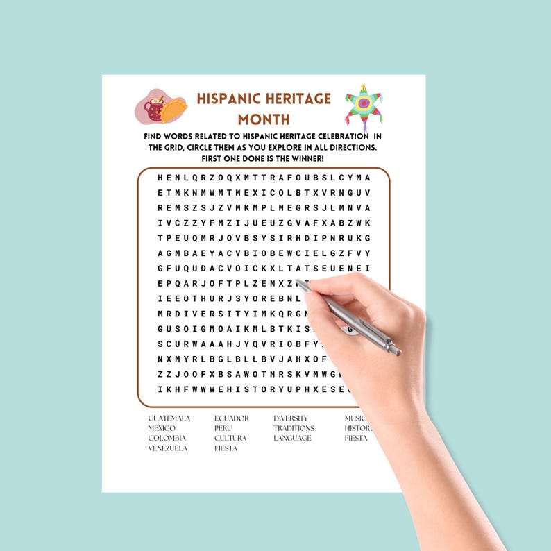 Hispanic Heritage Month Printable Games, Hispanic Heritage Month Bundle ...
