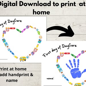 My First Day of Daycare Handprint Art Printable, Back to School ...