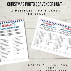 Christmas Photo Scavenger Hunt for Teens and Adult, Printable Christmas ...