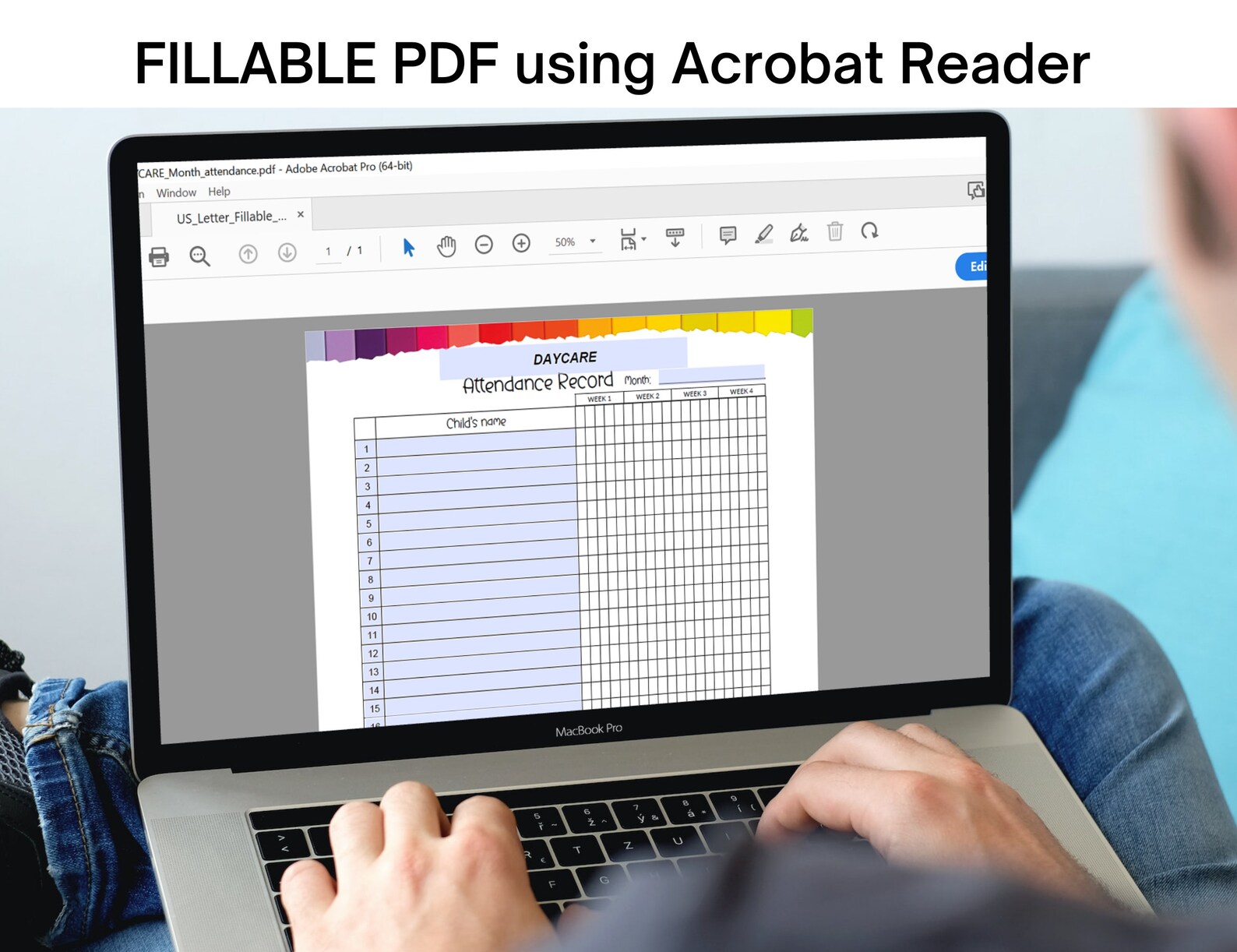 Daycare Monthly Attendance Sheet, Attendance Tracker Editable for ...