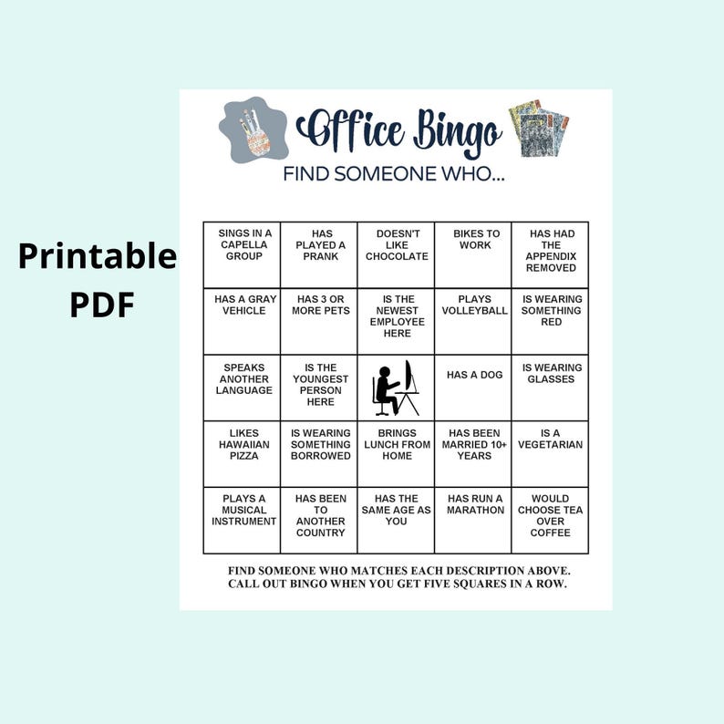 Coworker Bingo, Office Bingo Game, Fun Icebreaker for Teams Printable ...