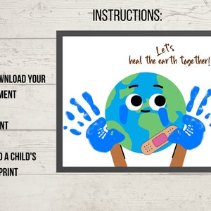Earth Day Handprint Art, Lets Heal the Earth Together , Preschool ...