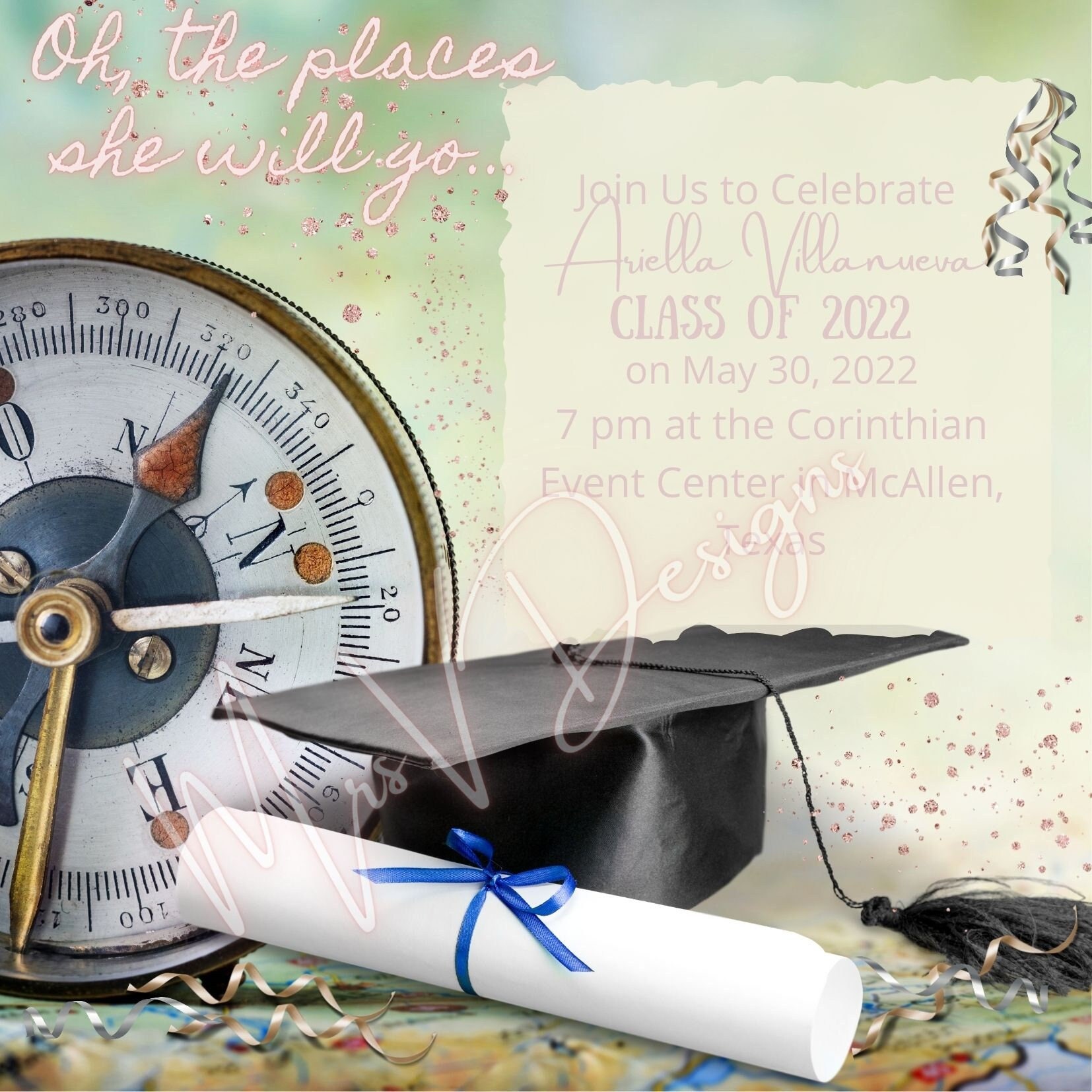 Girl Graduation Invite - Etsy