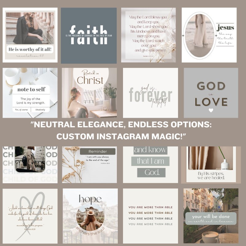 100 Customizable Christian Instagram Posts Stories Templates, Bonus 50 ...