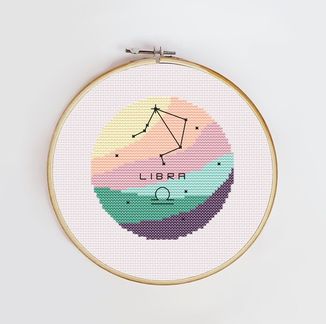 Libra Zodiac Constellation Cross Stitch Pattern - Digital PDF Download ...