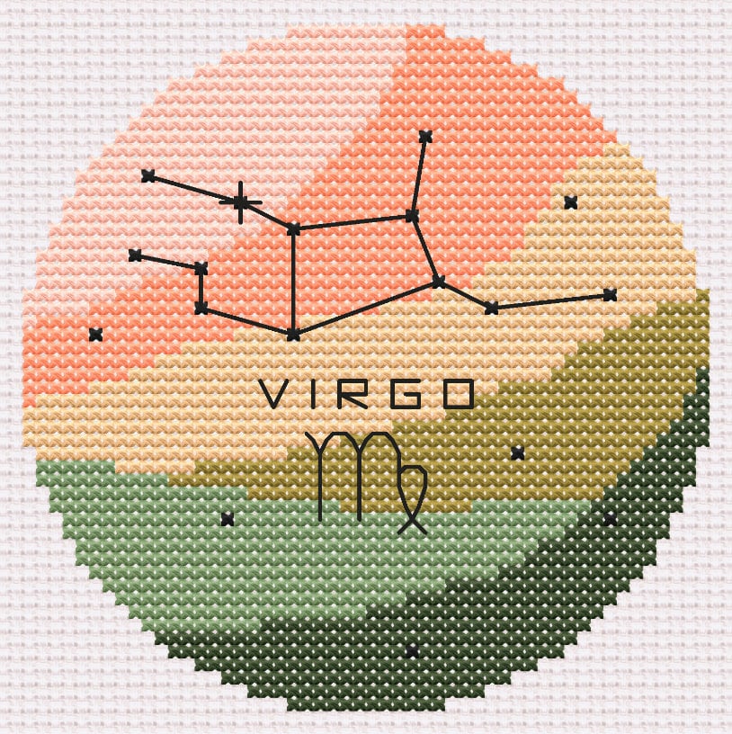 Virgo Zodiac Constellation Cross Stitch Pattern - Digital PDF Download ...