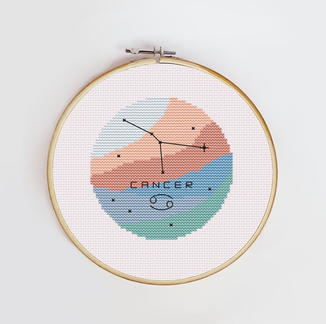 Cancer Zodiac Constellation Cross Stitch Pattern - Digital PDF Download ...