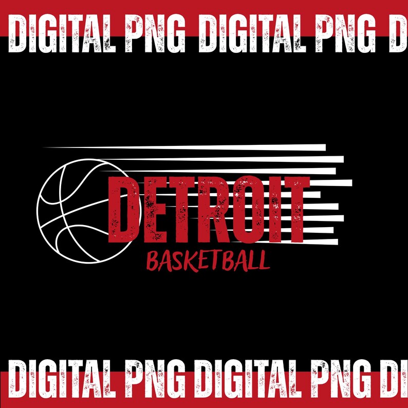 Distressed Detroit Basketball PNG | Instant Digital Download | Sports ...