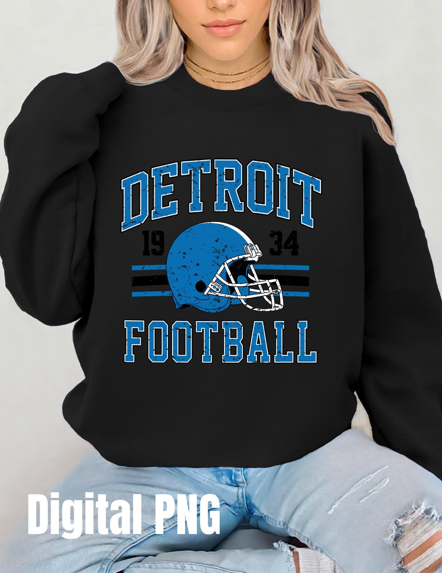 Distressed Detroit Football Digital Download – PNG File, Vintage Sports ...