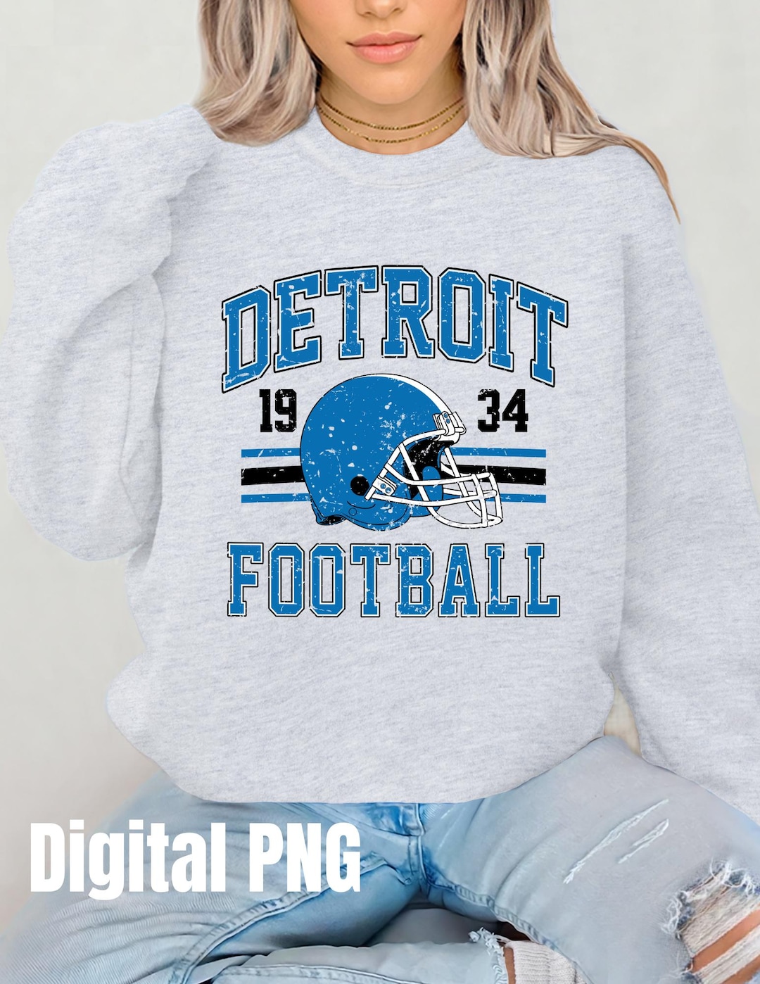 Distressed Detroit Football Digital Download – PNG File, Vintage Sports ...