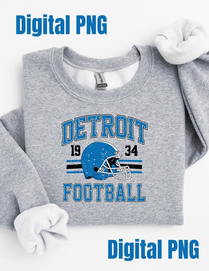 Distressed Detroit Football Digital Download – PNG File, Vintage Sports ...