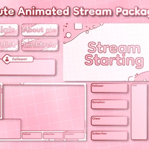 Cute Animated Twitch Overlay Stream Package W/ Panels, Labels, Just ...