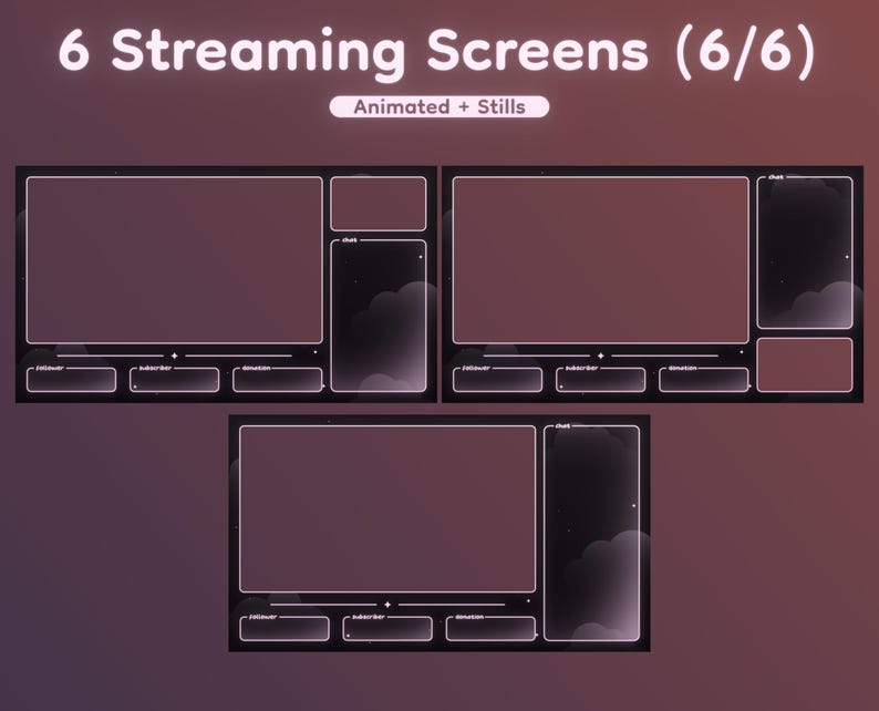 Cute Minimal Animated Twitch Overlay Stream Package W/ Panels, Labels ...