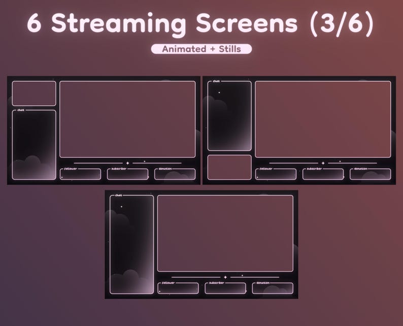 Cute Minimal Animated Twitch Overlay Stream Package W/ Panels, Labels ...