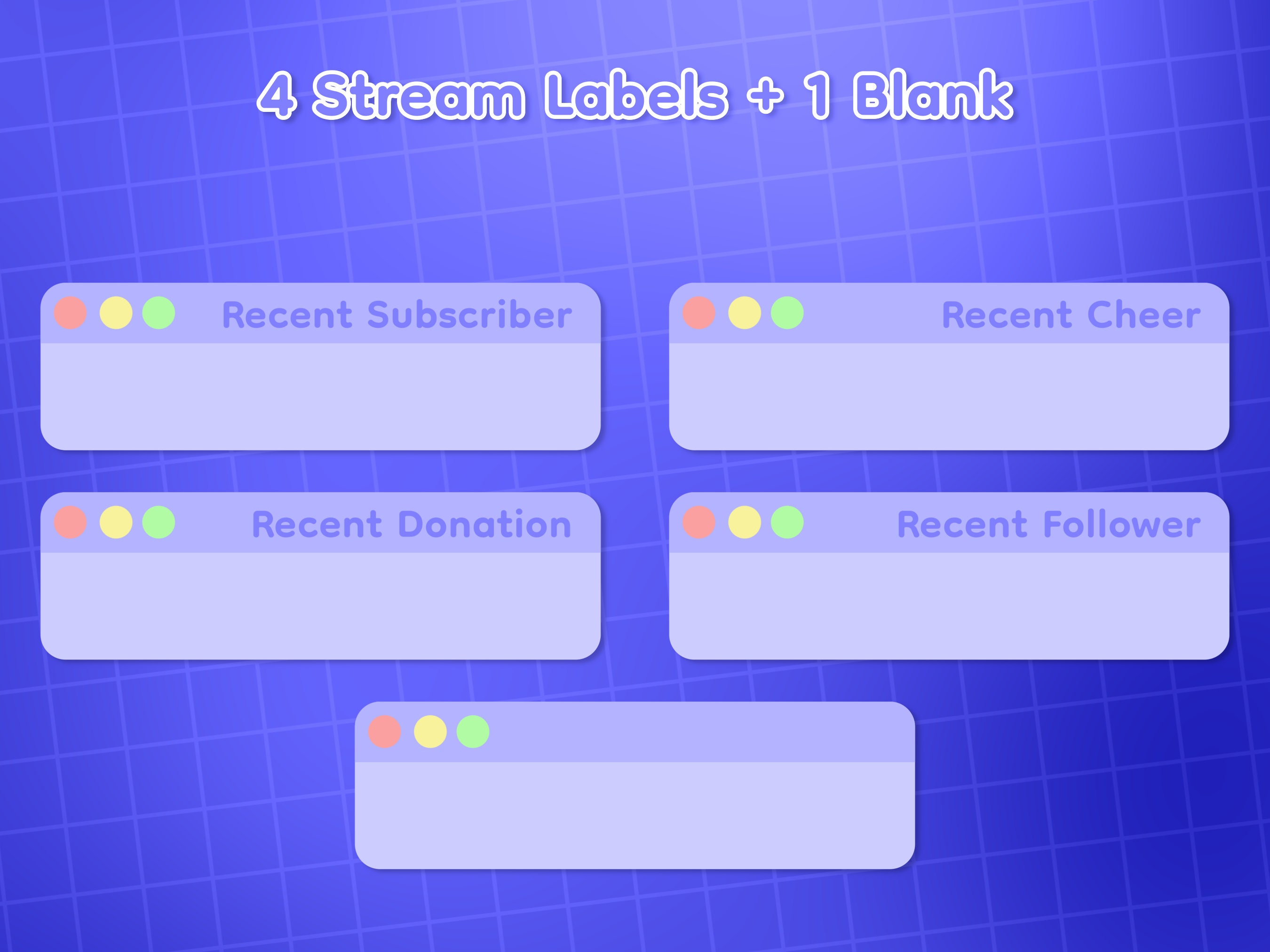Animated Twitch Overlay Stream Package W/ Panels, Labels, Just Chatting Screens, Alerts, Facecam ...