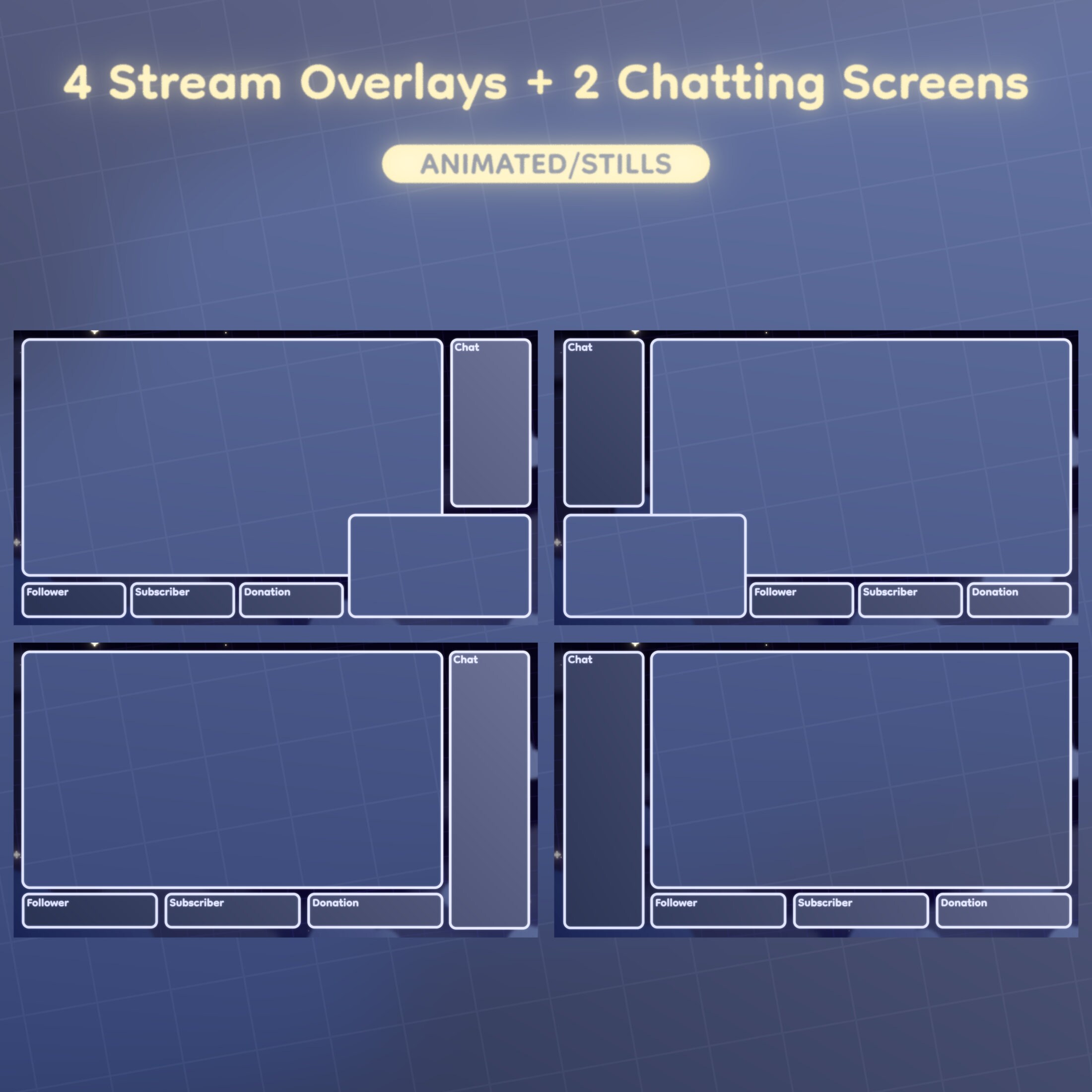 Cute Animated Twitch Overlay Stream Package W/ Panels, Labels, Just ...