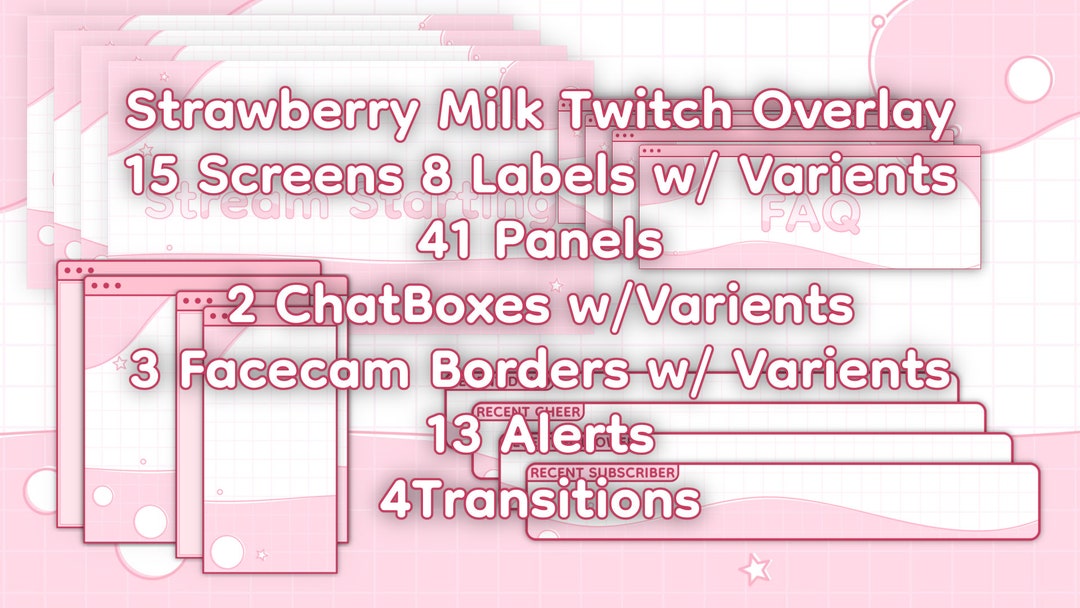 Strawberry Milk Stream Pack - Etsy