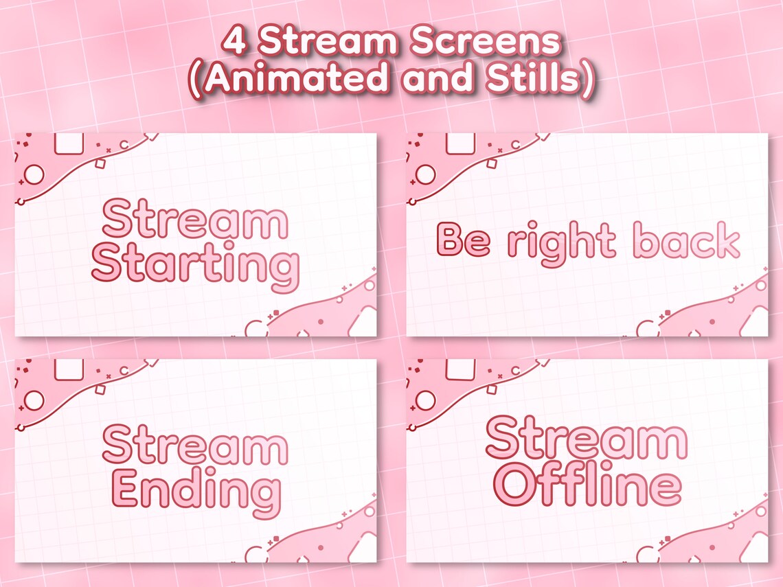 Cute Animated Twitch Overlay Stream Package W/ Panels, Labels, Just ...