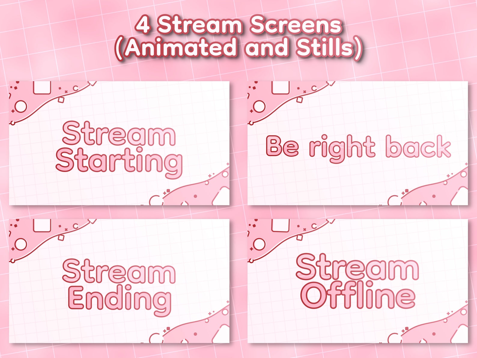 Cute Animated Twitch Overlay Stream Package W/ Panels, Labels, Just ...