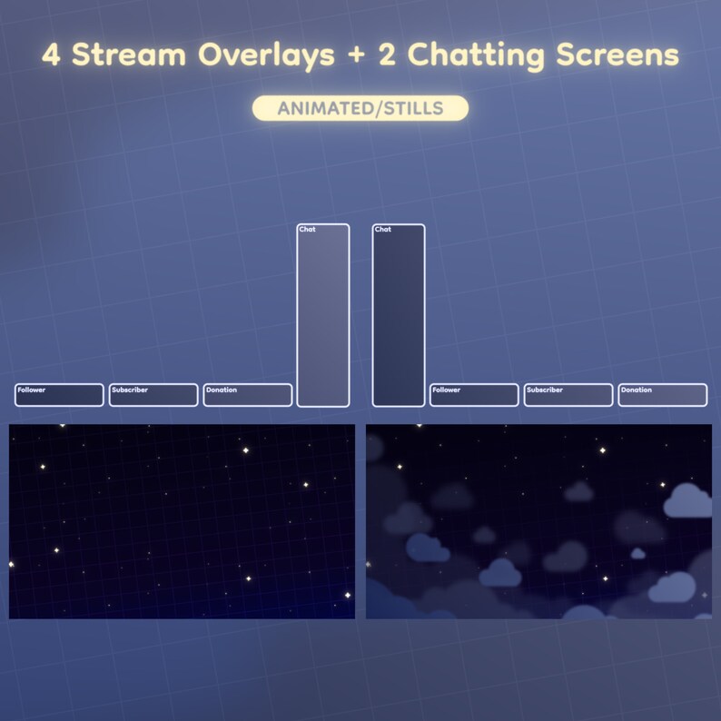 Cute Animated Twitch Overlay Stream Package W/ Panels, Labels, Just ...