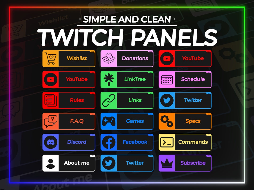 Instant Download Twitch Panels for New Streamers (x20) - Etsy