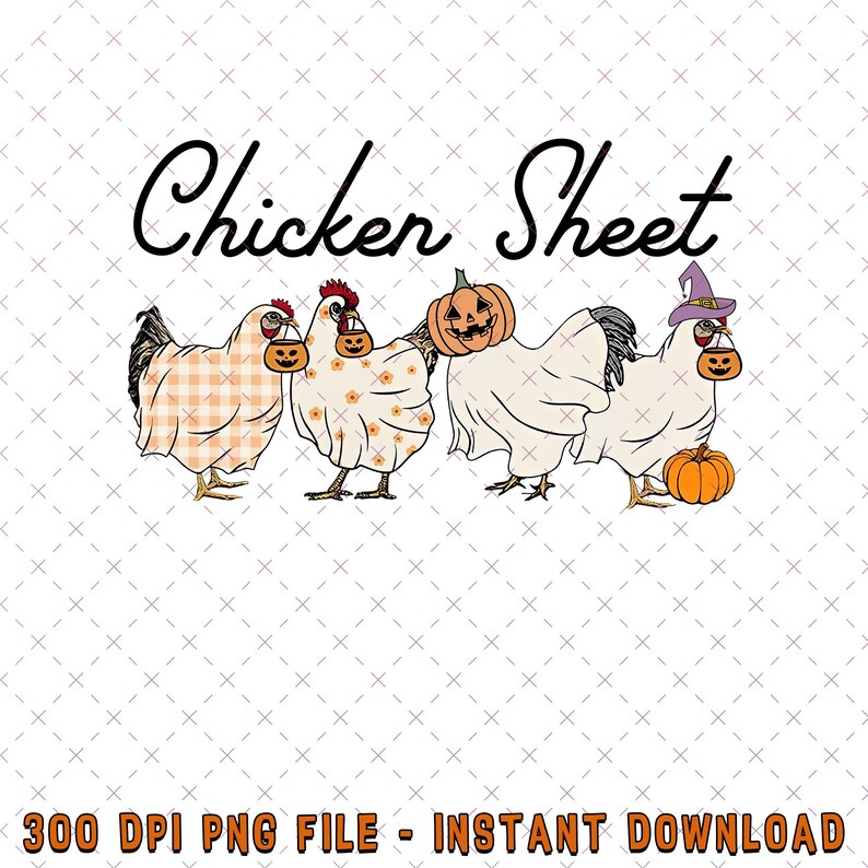 Chicken Sheet Png, Chicken Ghost Png, Halloween Chickens PNG, Spooky ...