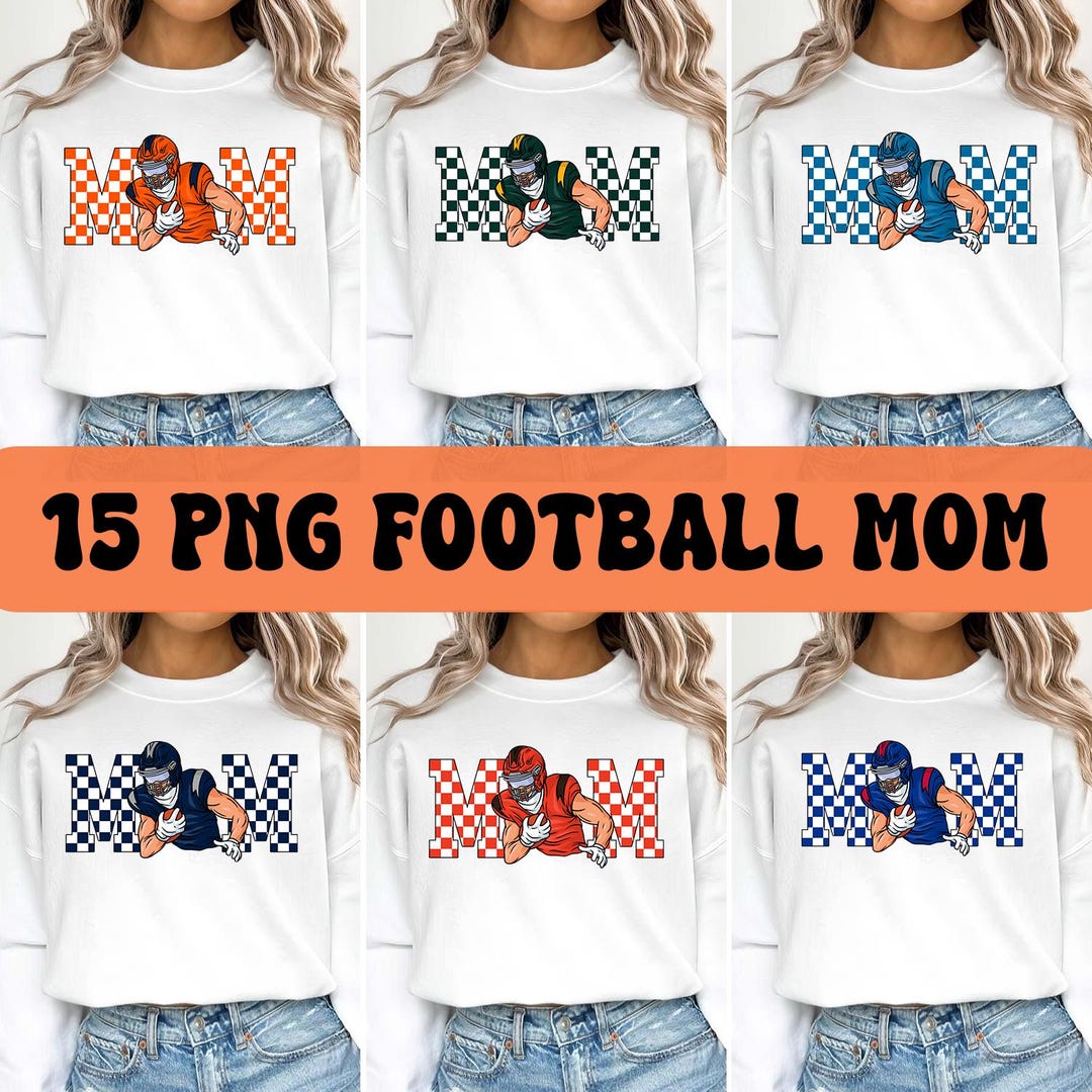 15 Checkered Football Mom Png Bundle, Football Mama, Checkerboard ...