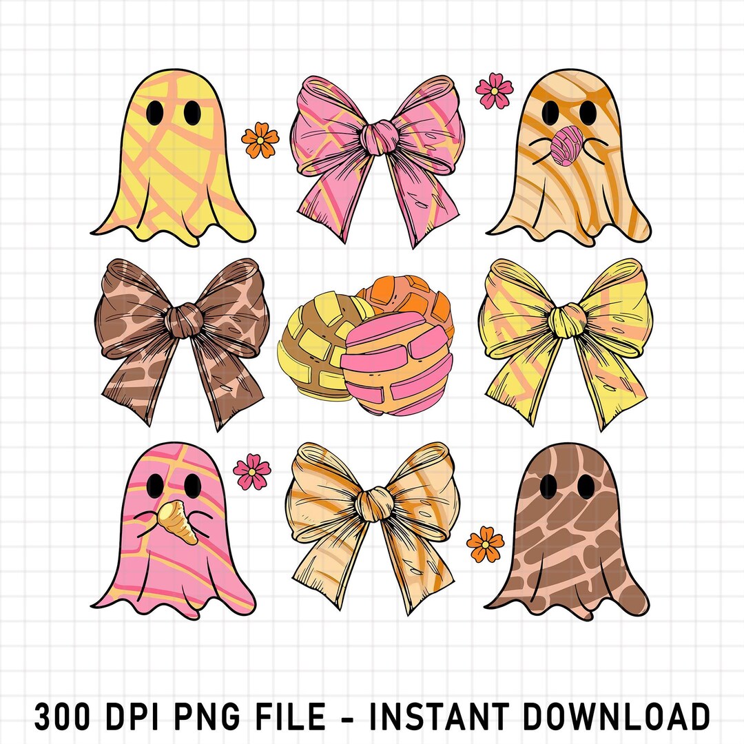 Halloween Coquette Mexican Ghost PNG, Conchas and Cucuys PNG, Spooky Conchas PNG, Pantasmas ...