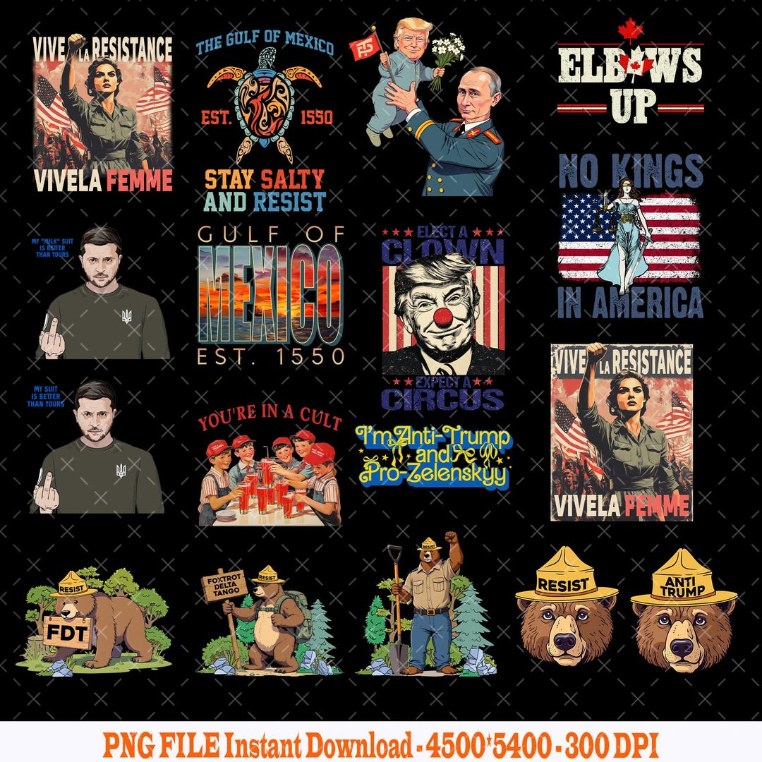 15 Anti Trump Bundle Png, Resist Bear Trump Floral Png, Protest Trump ...