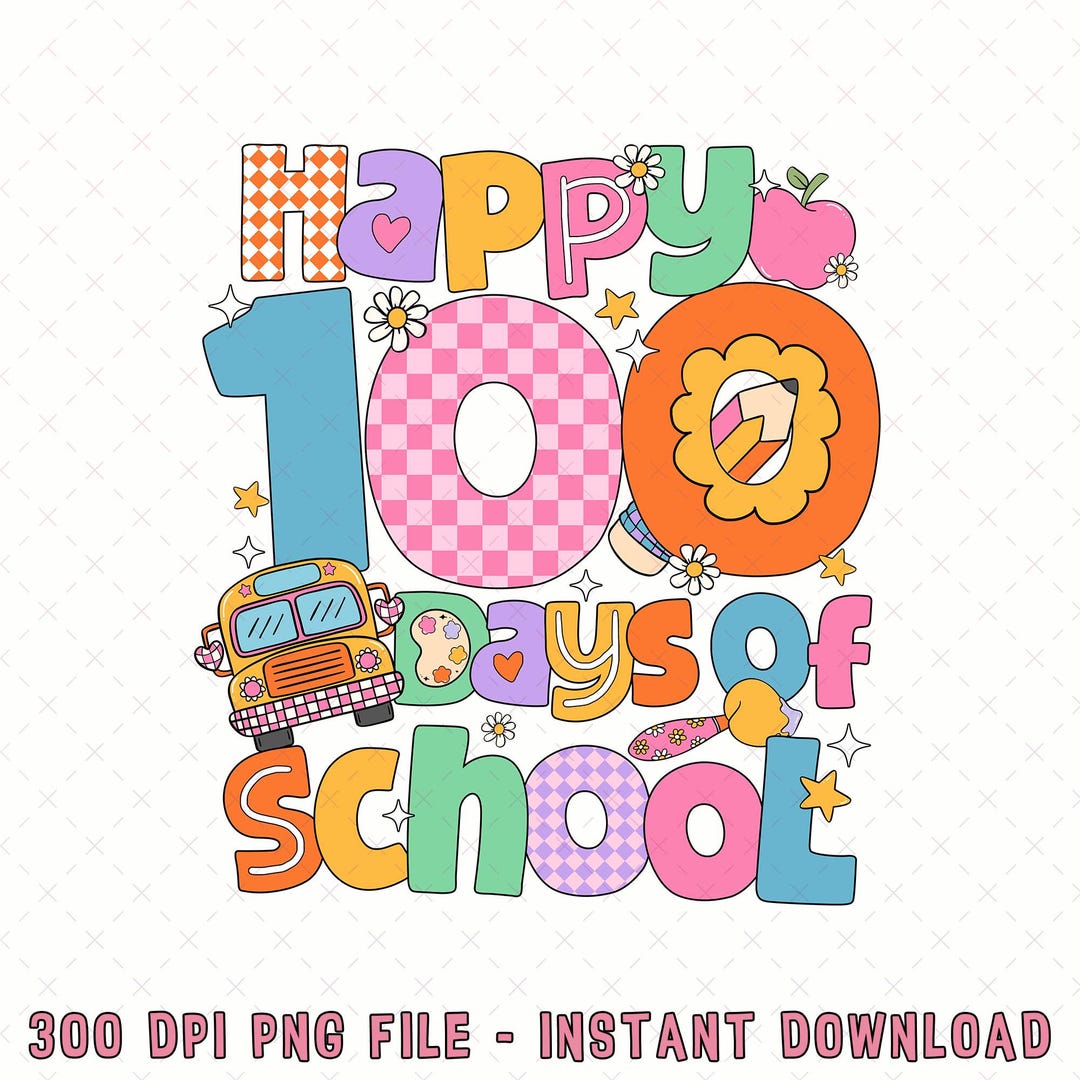 Retro Groovy Happy 100 Days of School Shirt, Celebrate 100th Day of ...