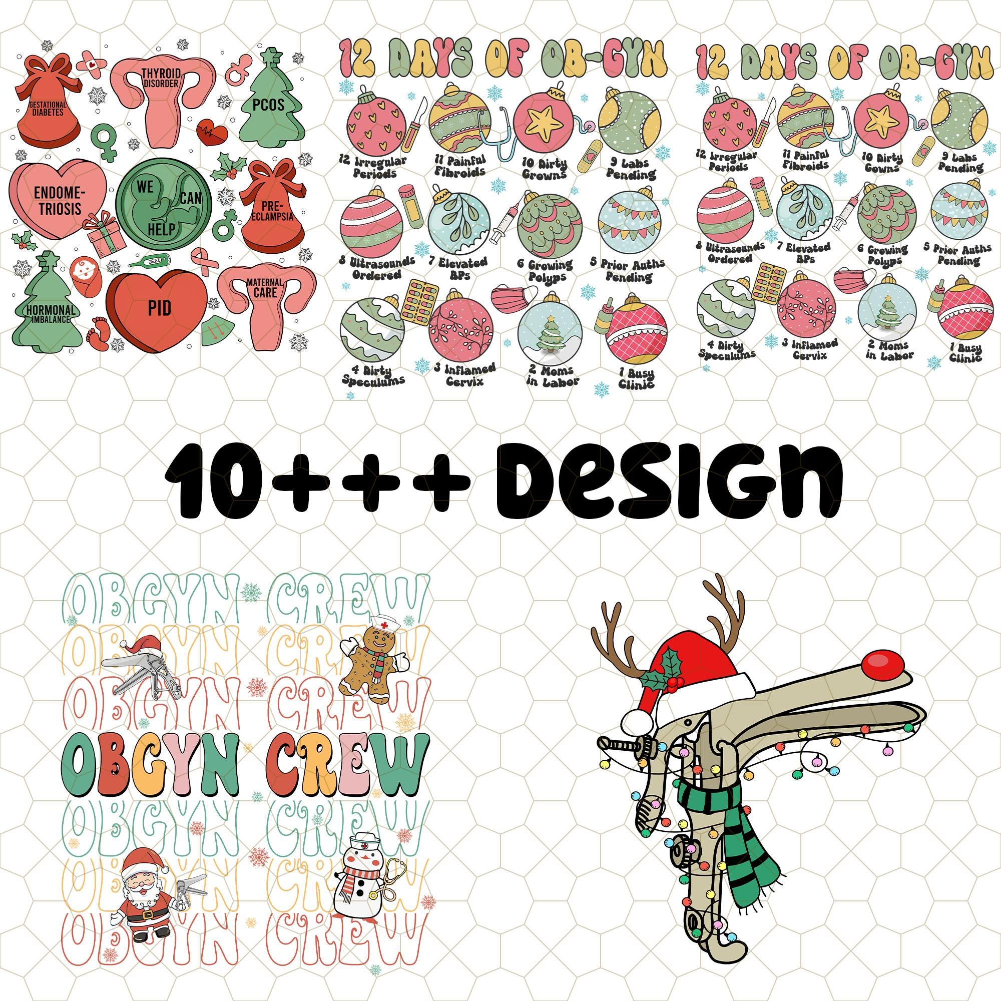 10 Christmas OBGYN Png Bundle, Obstetrician Gynecologist Png, Christmas ...