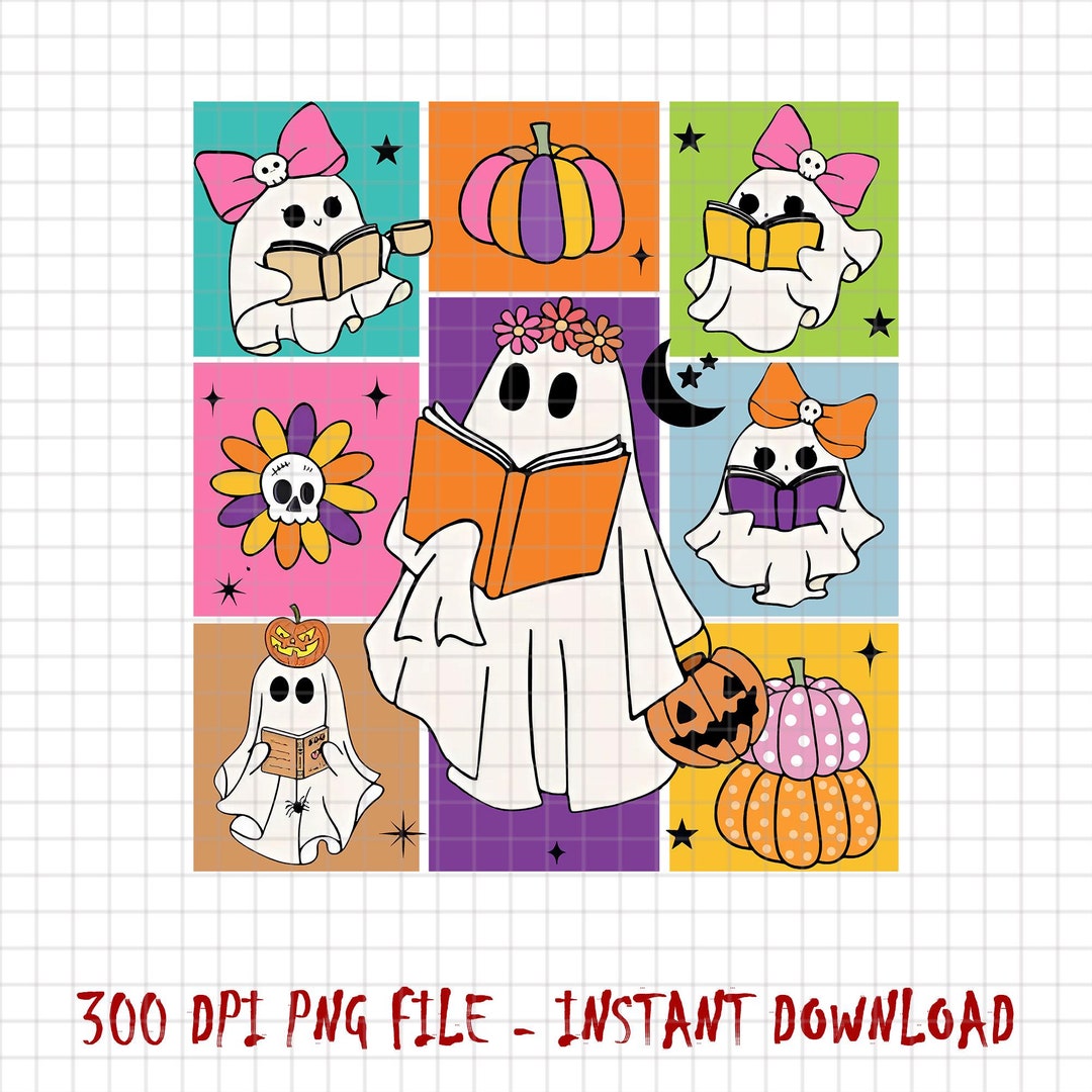 Spooky Teacher Reading Books Halloween PNG, Halloween Library Shirt ...