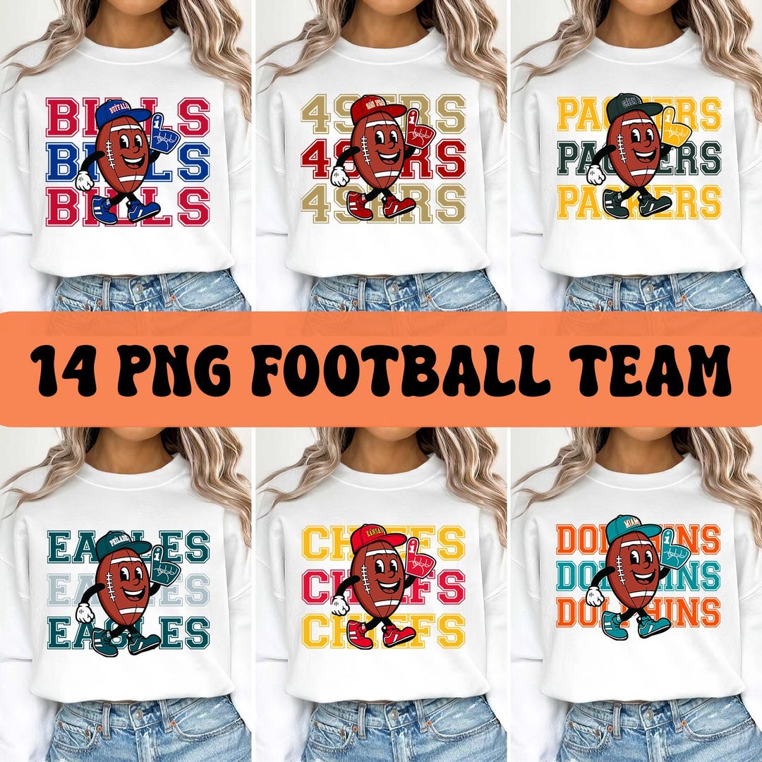 14 Vintage Football Team Bundle Png, Football Mascot Shirt Designs ...