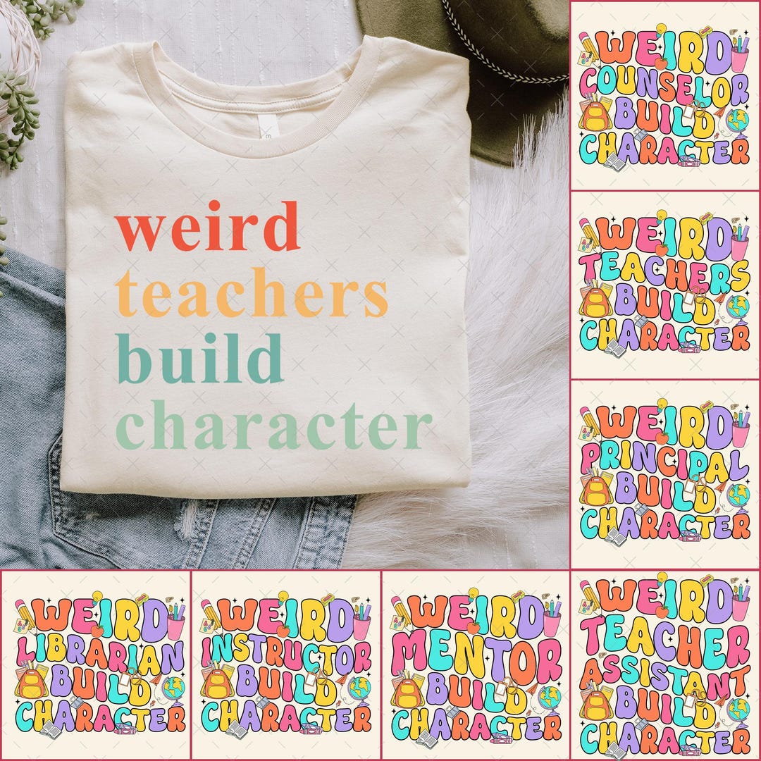 Bundle Weird Teacher Build Character PNG, Teacher Png, Teacher Funny ...