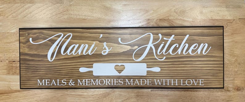 Personalized Kitchen Wood Sign: Custom Grandma's Kitchen Decor (24") - Etsy
