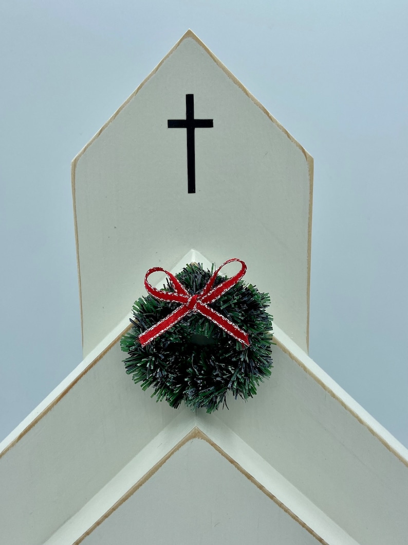 Handmade Wood Church Christmas Decoration, Farmhouse Mantle Decor, 10. ...