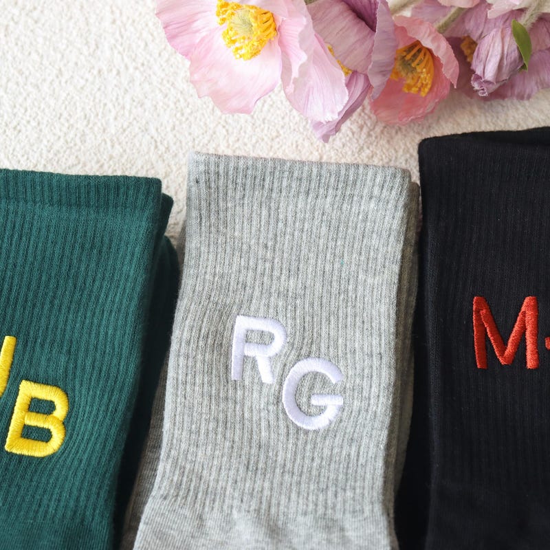 Embroidered Socks - Etsy