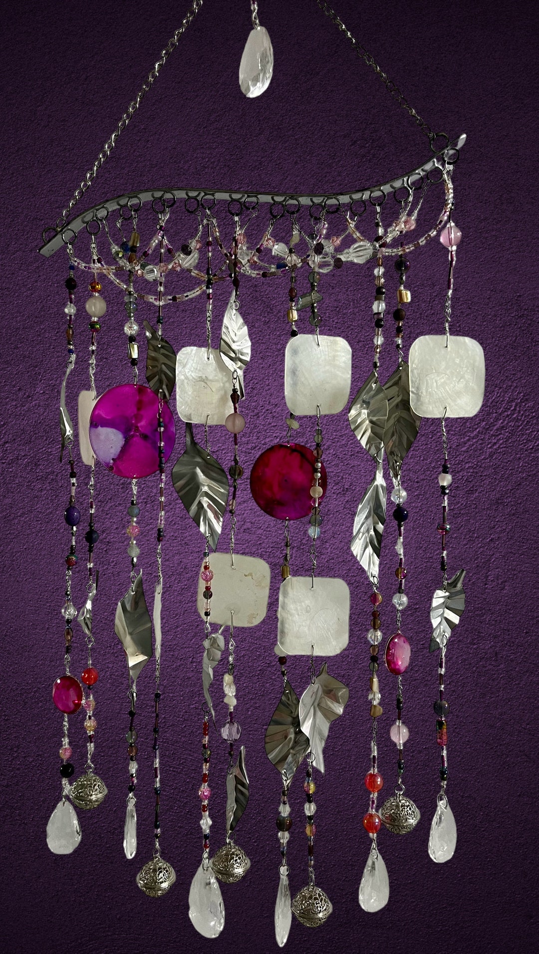 Crystal and Capiz Shell Windchime - Etsy