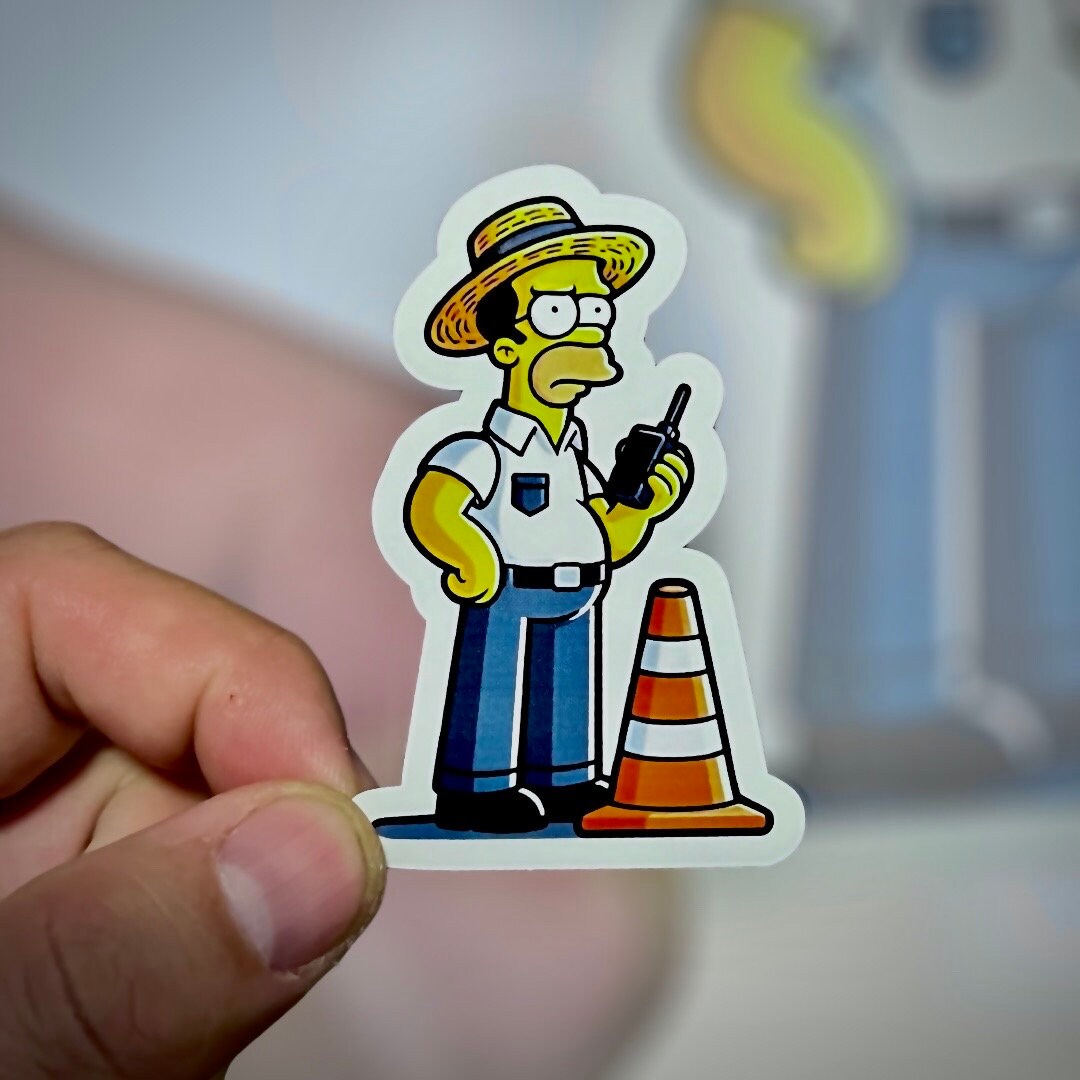 Homer Simpson Inspired Funny Autocross Corner Worker Die-cut Sticker - Etsy